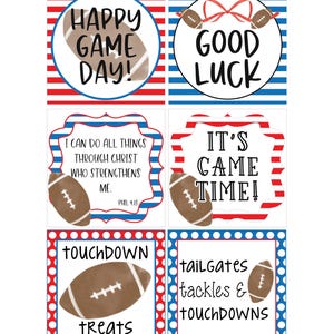 Football Treat Tags: Game Day, Cheerleading (instant Download) - Etsy
