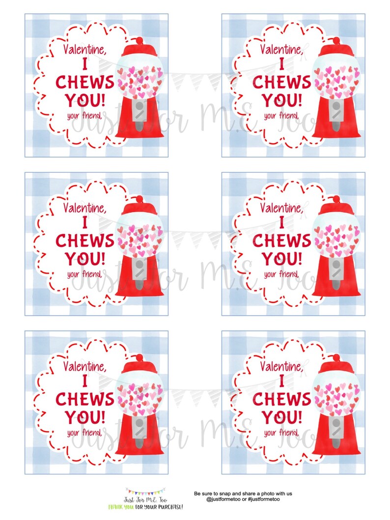 Valentine Printable Tags Instant Download Valentine's - Etsy