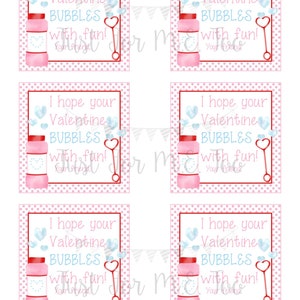 Valentine Printable Bubble Tag, Valentine's Day Tag, Bubbles Printable ...