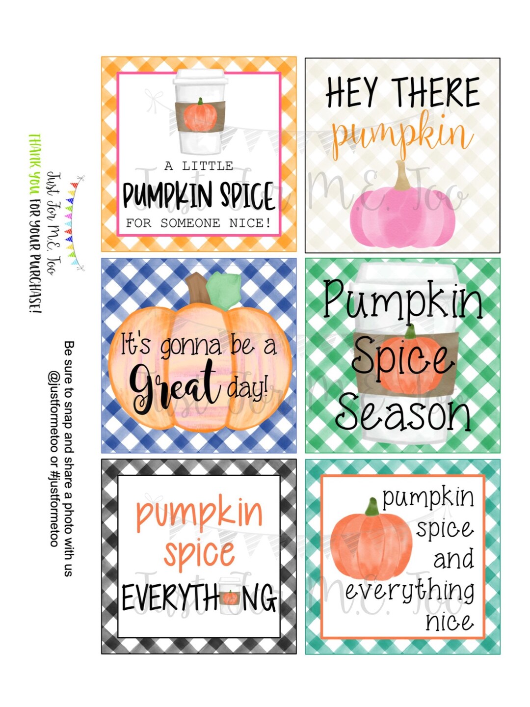Fall Printable Tag, Digital Tag, Fall Tag, Pumpkin Spice, PSL, Coffee ...