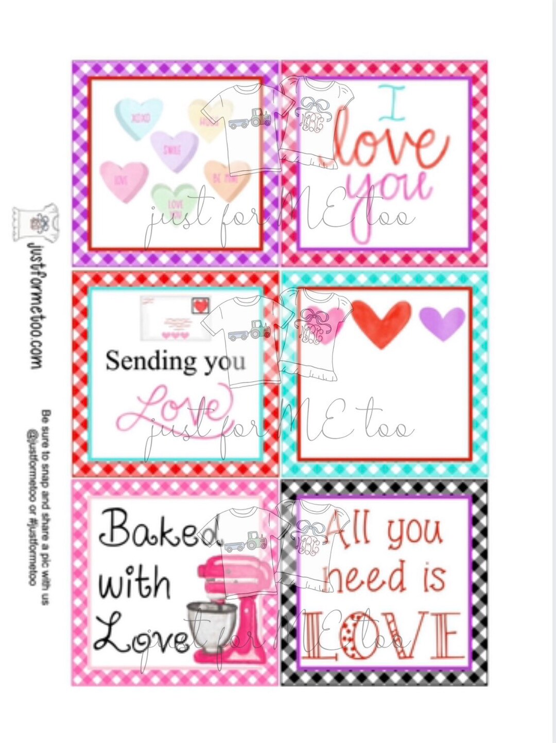 Valentine Bundle Printable Tag Bundle, Valentine's Day Digital Tags ...