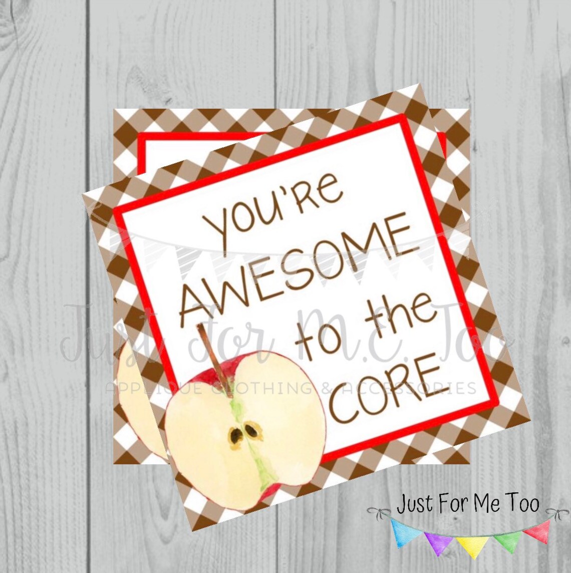 Apple Printable Tags You're Awesome to the Core Instant | Etsy