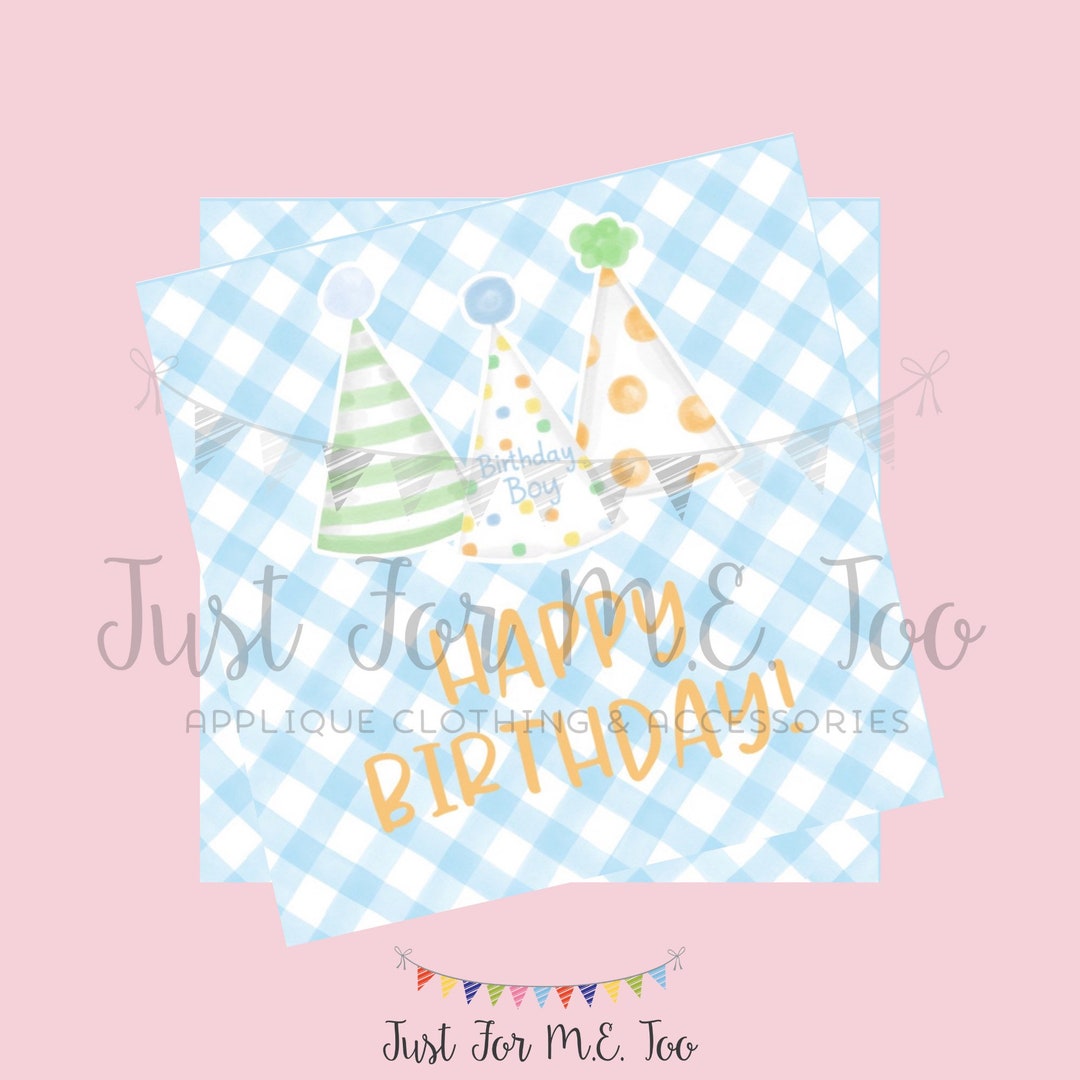 Blue Happy Birthday Tags: Printable Party Favors (JPG) - Etsy