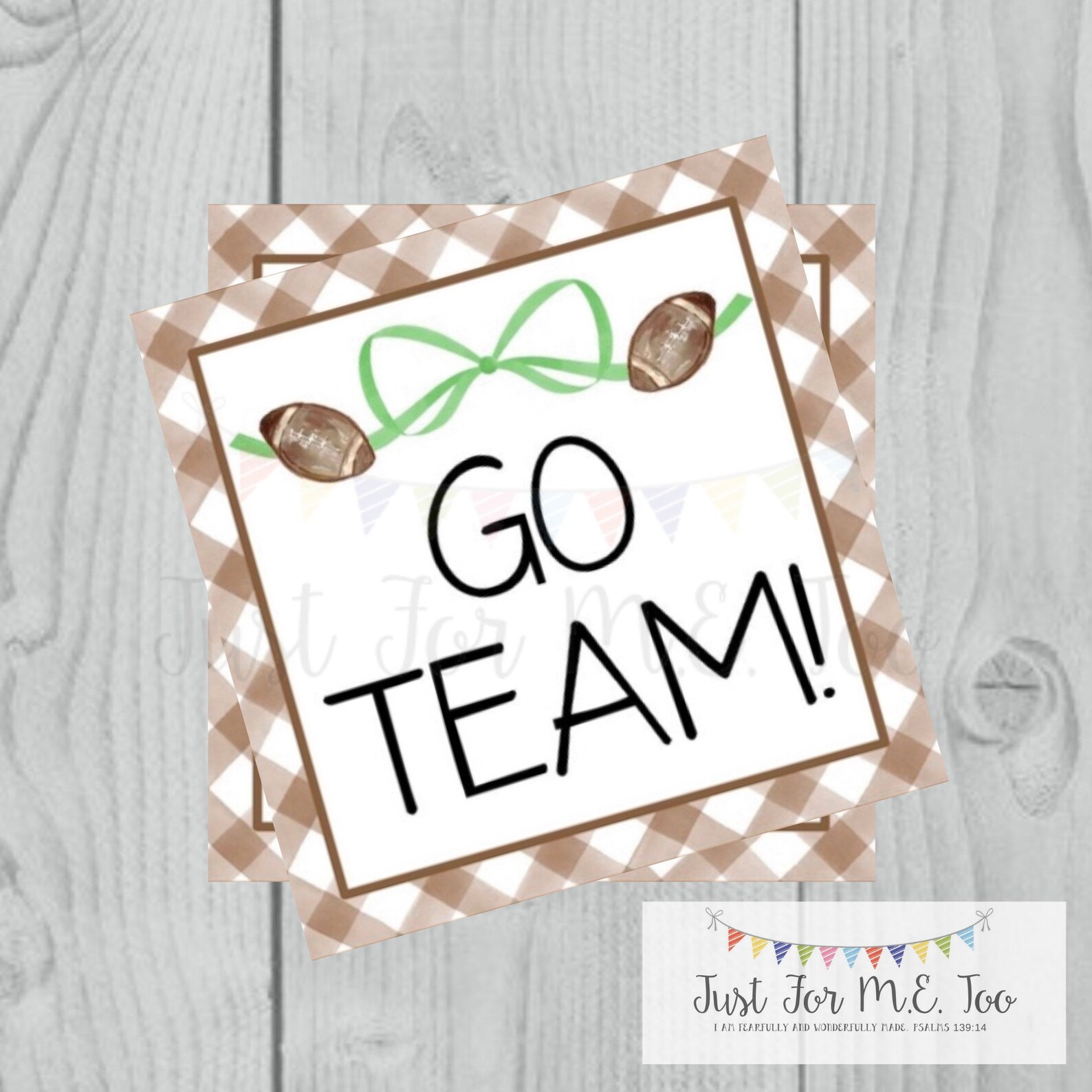 Football Printable Tags Go Team Instant Download School | Etsy