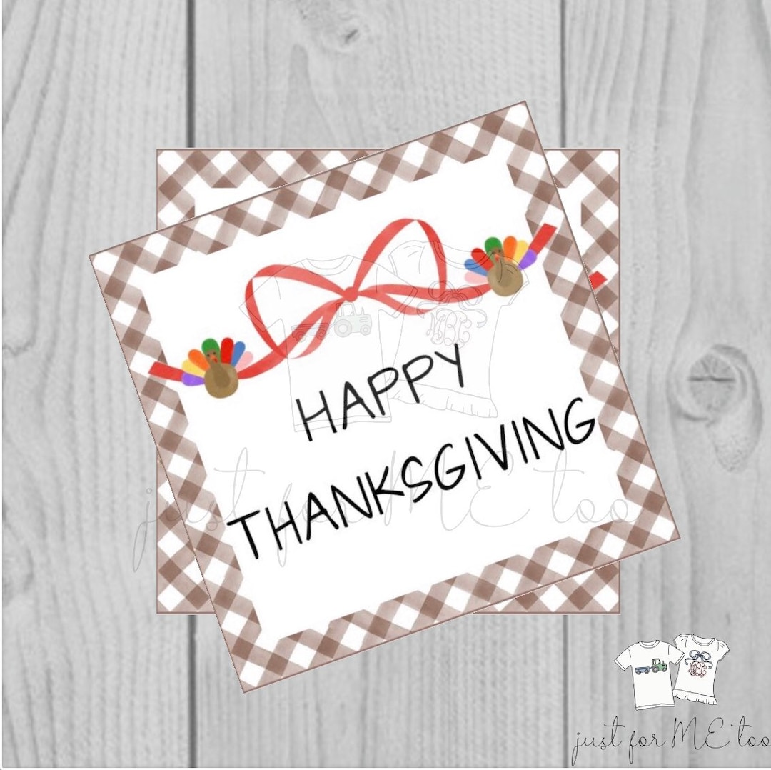 Turkey Printable Tags, Instant Download, Happy Thanksgiving, Turkey Bow ...