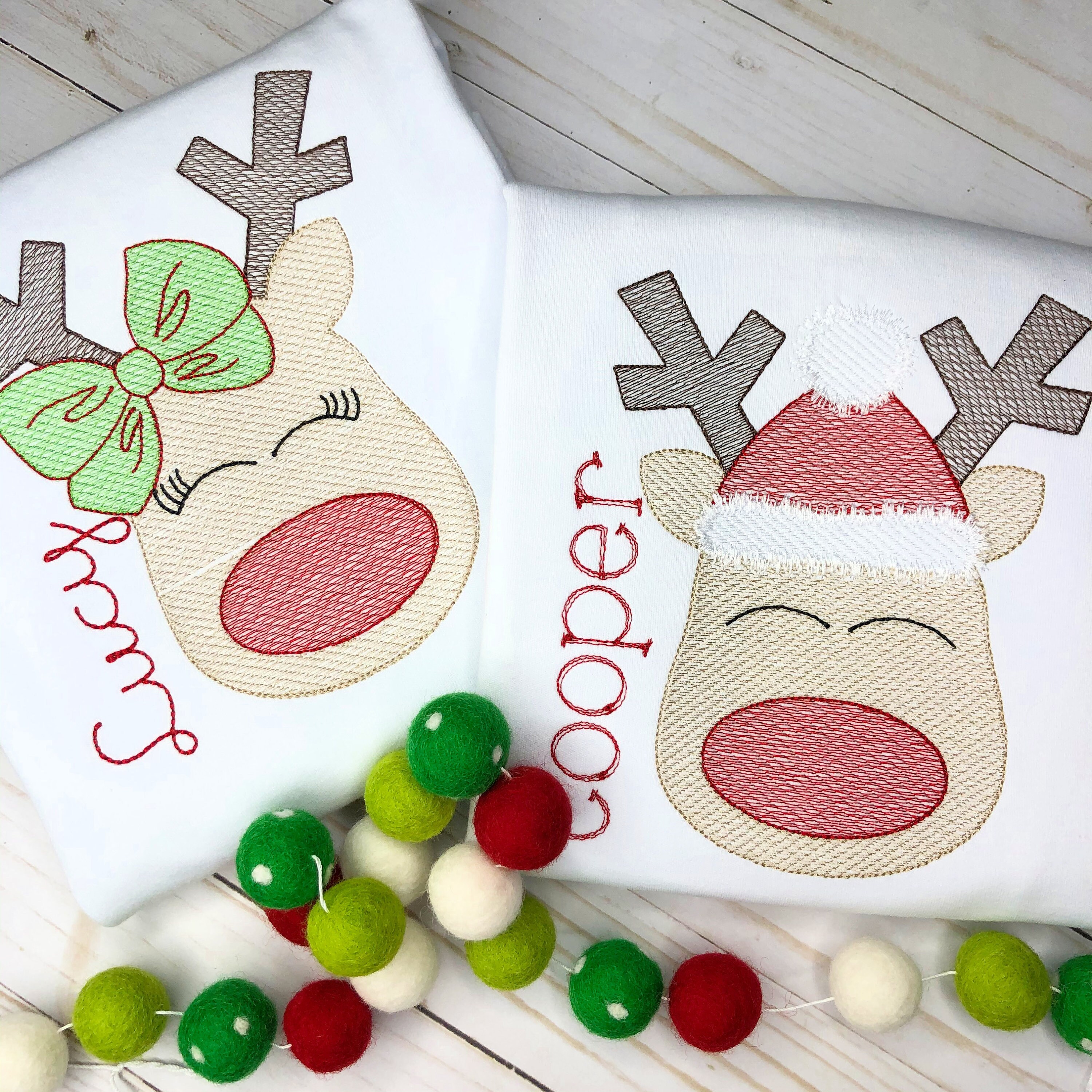 Personalized Boys Christmas Reindeer embroidered shirt-Great for ...