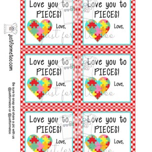 Valentine Printable Tags, Instant Download, Valentine's Day Tags, Heart ...