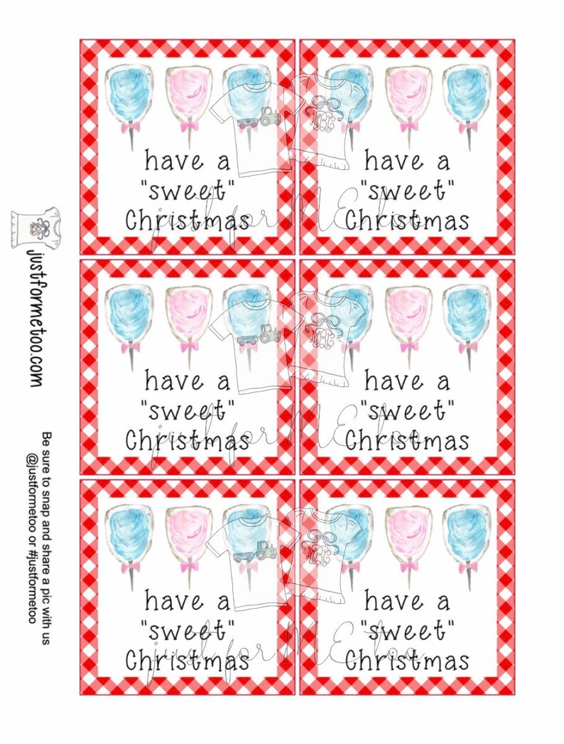 Christmas Printable Tags, Have a Sweet Christmas, Merry Christmas Tag ...