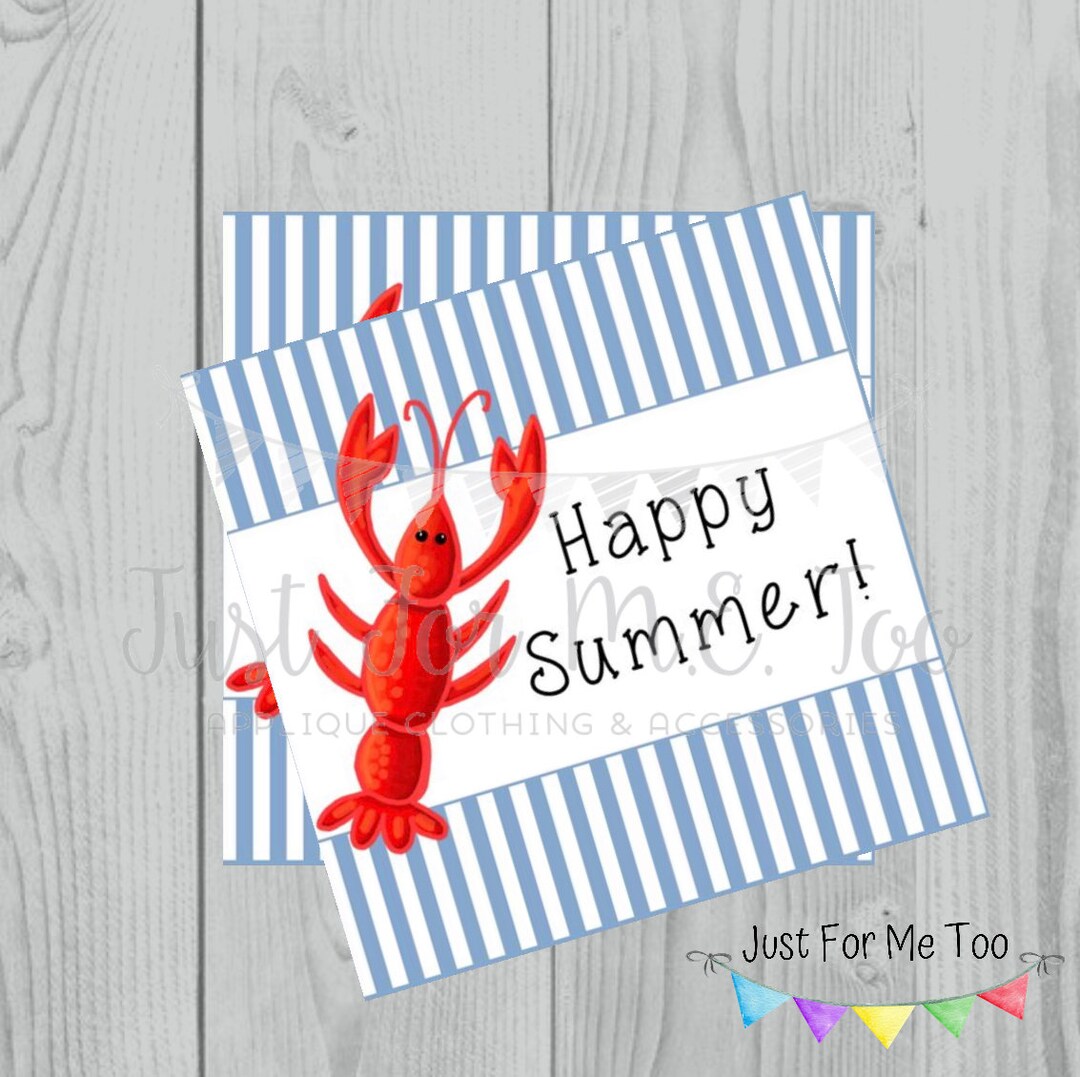 Instant Download Printable Lobster Tag, Summer Party Tag, Lobster ...
