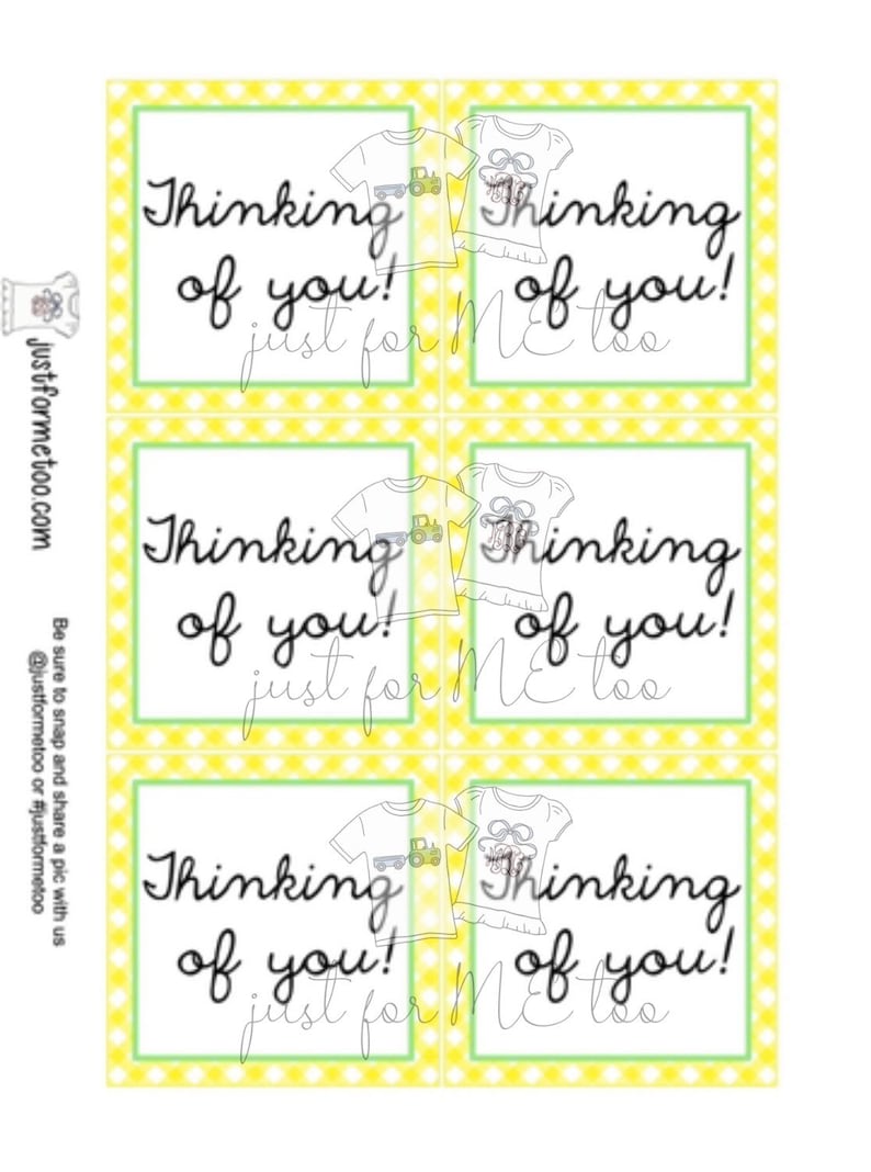 Printable Tags Thinking of You Instant Download Friendship | Etsy