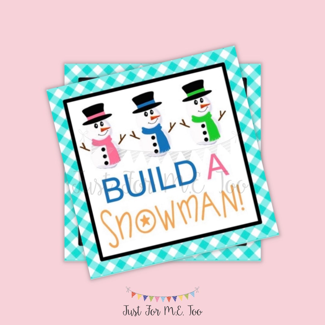 Snowman Printable Tags, Instant Download, Winter Tags, Square Gift Tags ...