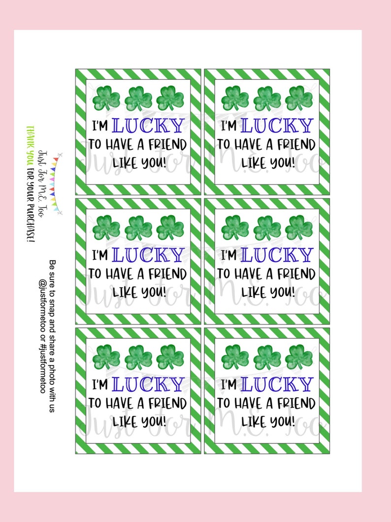 St. Patrick's Day Printable Tags, Instant Download, Lucky to Have a ...