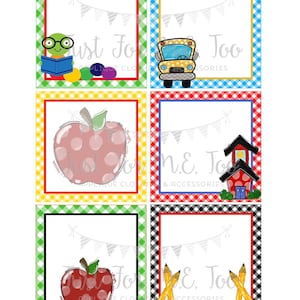 Instant Download Printable Back to School Tags, Apple, Bus, Pencil ...
