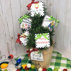 Merry Christmas Gingham Printable Tags, Instant Download, Christmas ...