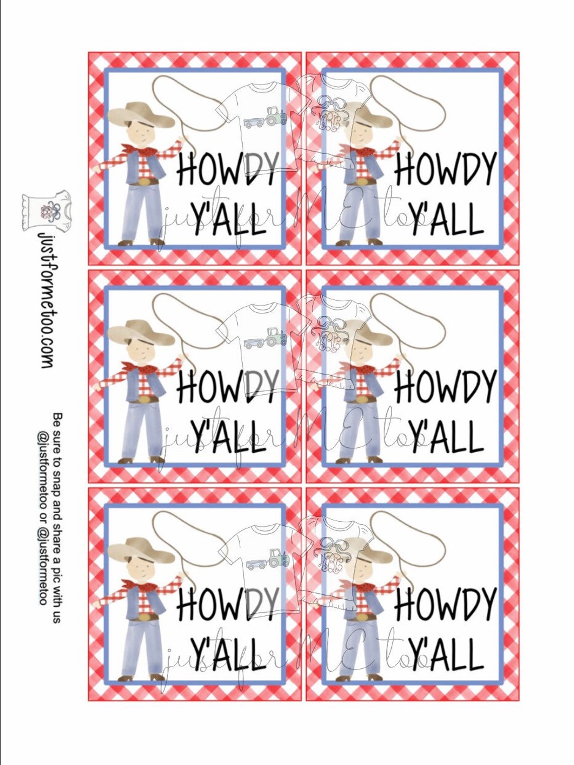 Howdy Y'all Printable Tag Bundle October Tags Halloween - Etsy