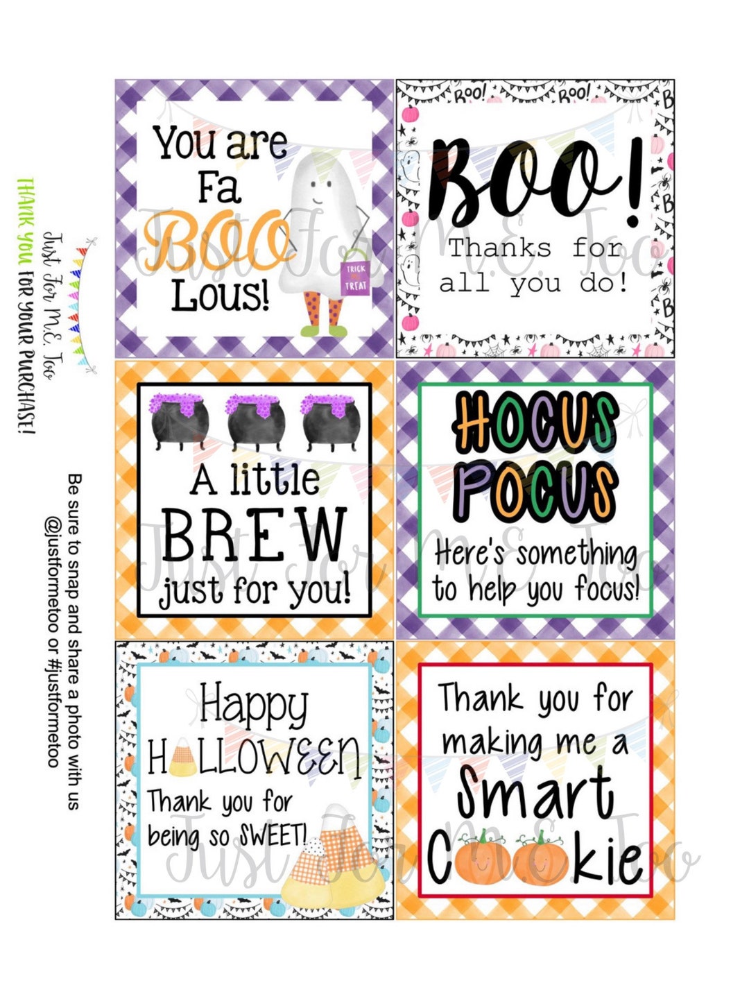 Teacher Printable Tags, Instant Download, Teacher Tags, Square Gift ...