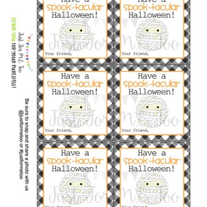 Halloween Printable Tags, Instant Download, Treats Not Tricks Tags ...