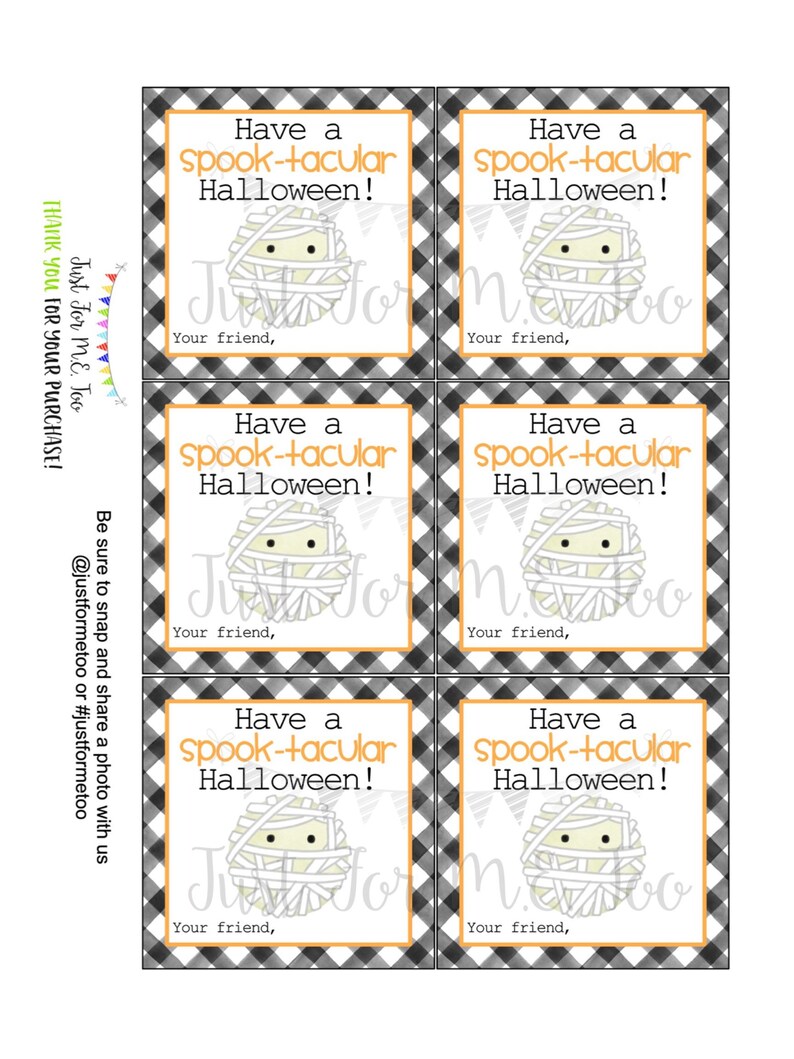 Halloween Printable Tags Instant Download Treats Not Tricks - Etsy