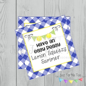 Instant Download Printable Summer Tag, Lemon Tag, Easy Peasy Summer Tag ...