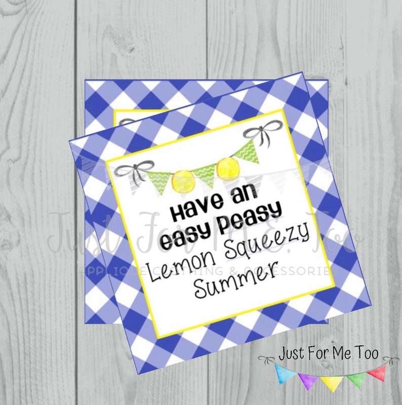 Instant Download Printable Summer Tag, Lemon Tag, Easy Peasy Summer Tag ...