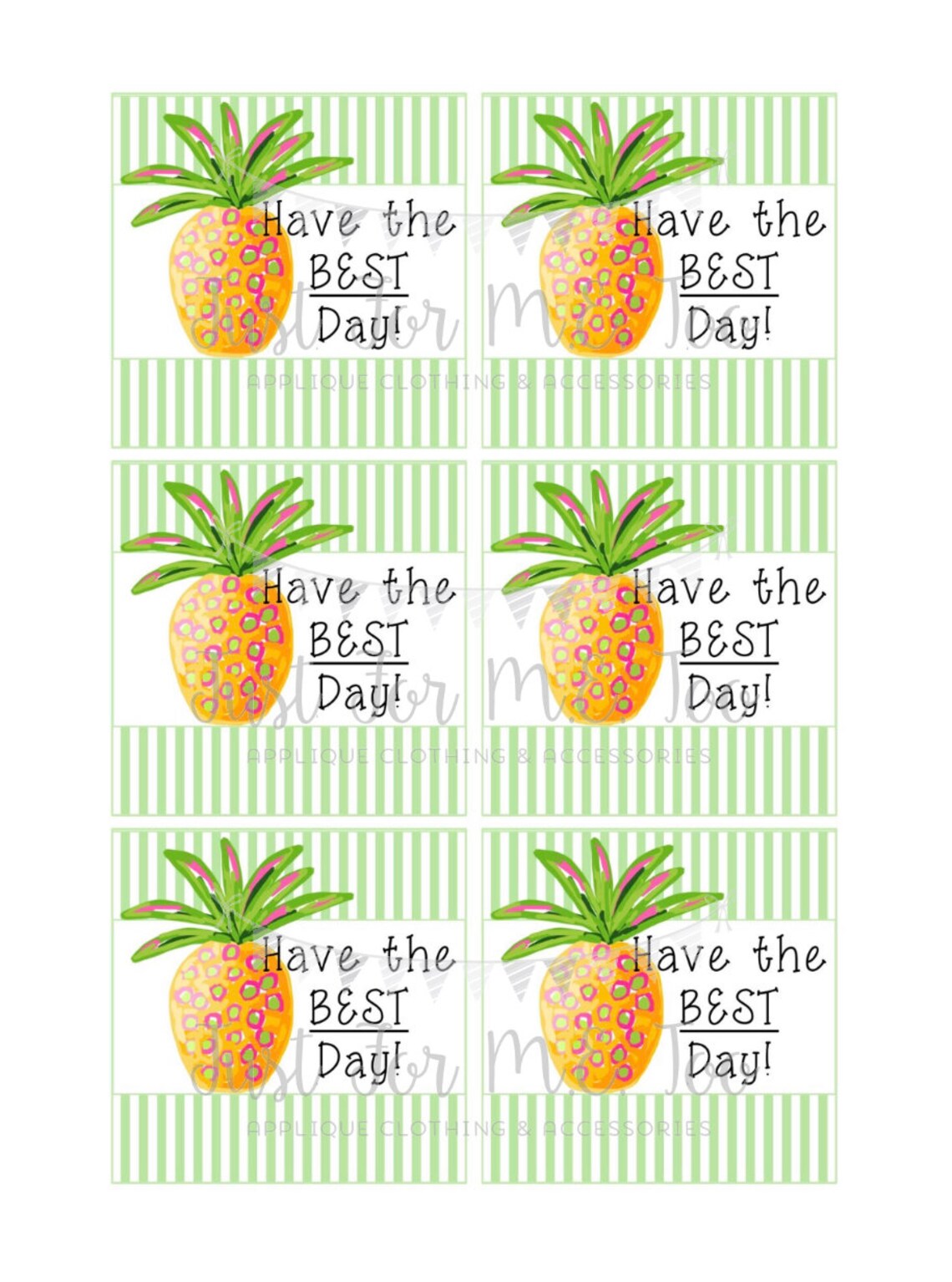 Instant Download Printable Pineapple Tag Summer Party Tag | Etsy