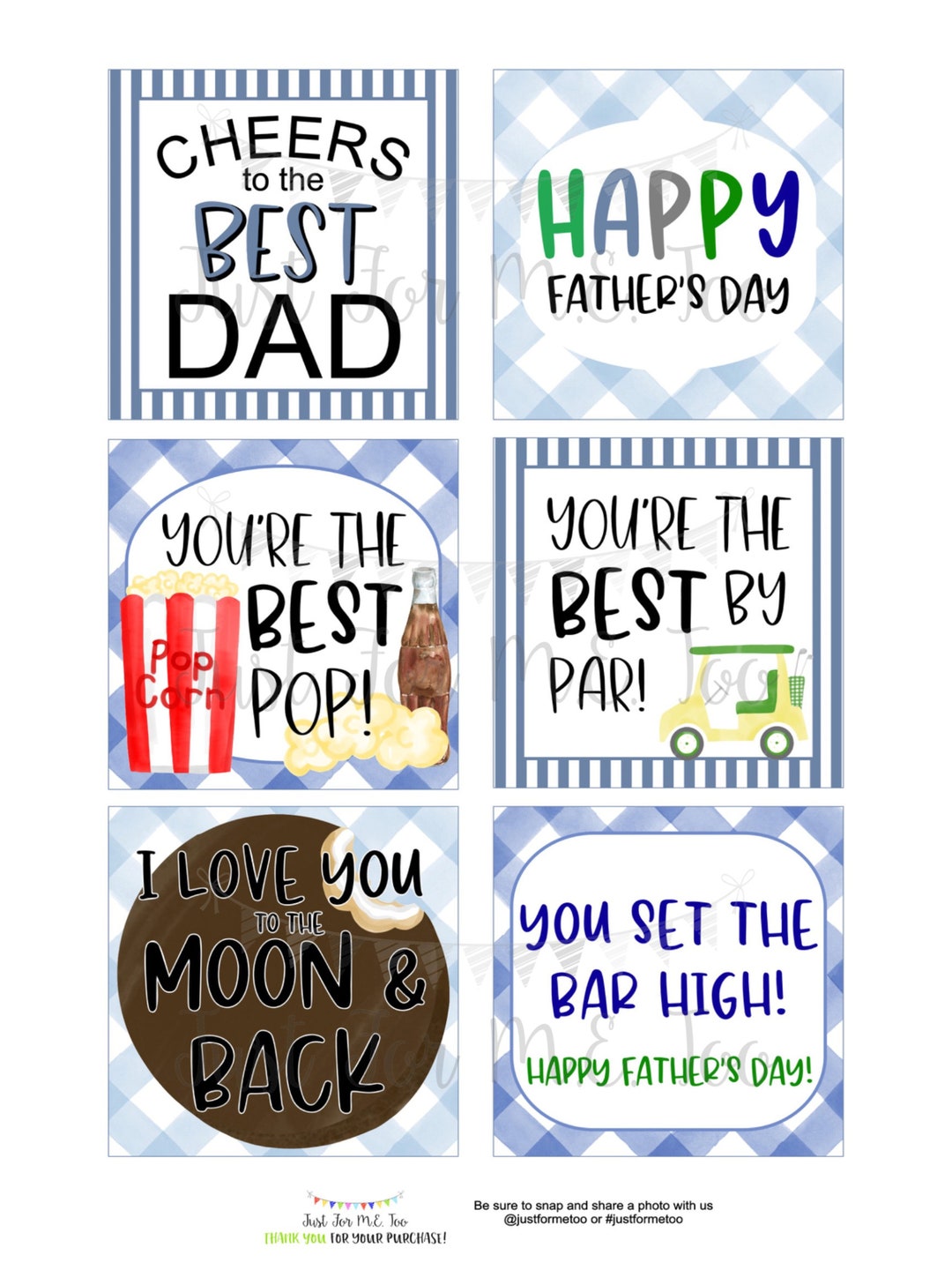 Father's Day Bundle Printable Tag Bundle, Digital Tags, Gift Tag, Daddy ...