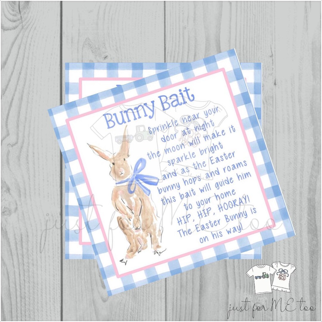 Easter Bunny Printable Tags, Easter Favor Tags, Bunny Bait, Happy ...