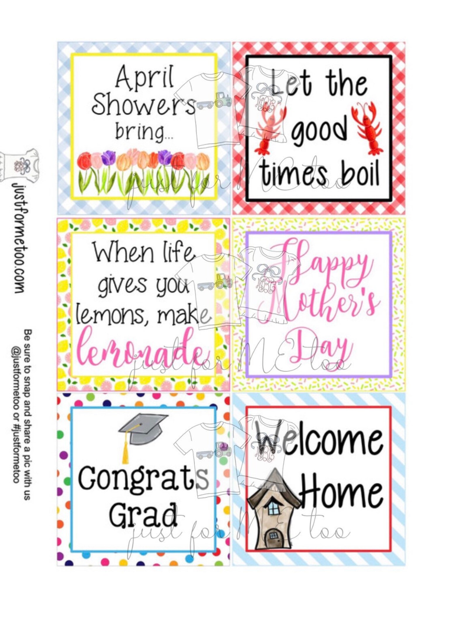 April Bundle Printable Tag Bundle Digitale Tags - Etsy