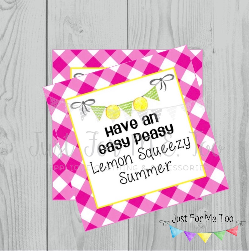 Instant Download Printable Summer Tag, Lemon Tag, Easy Peasy Summer Tag ...