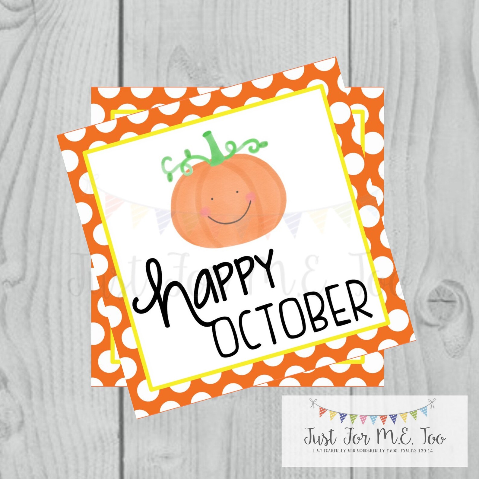 October Printable Tag Bundle Digital Tags Gift Tag Happy - Etsy