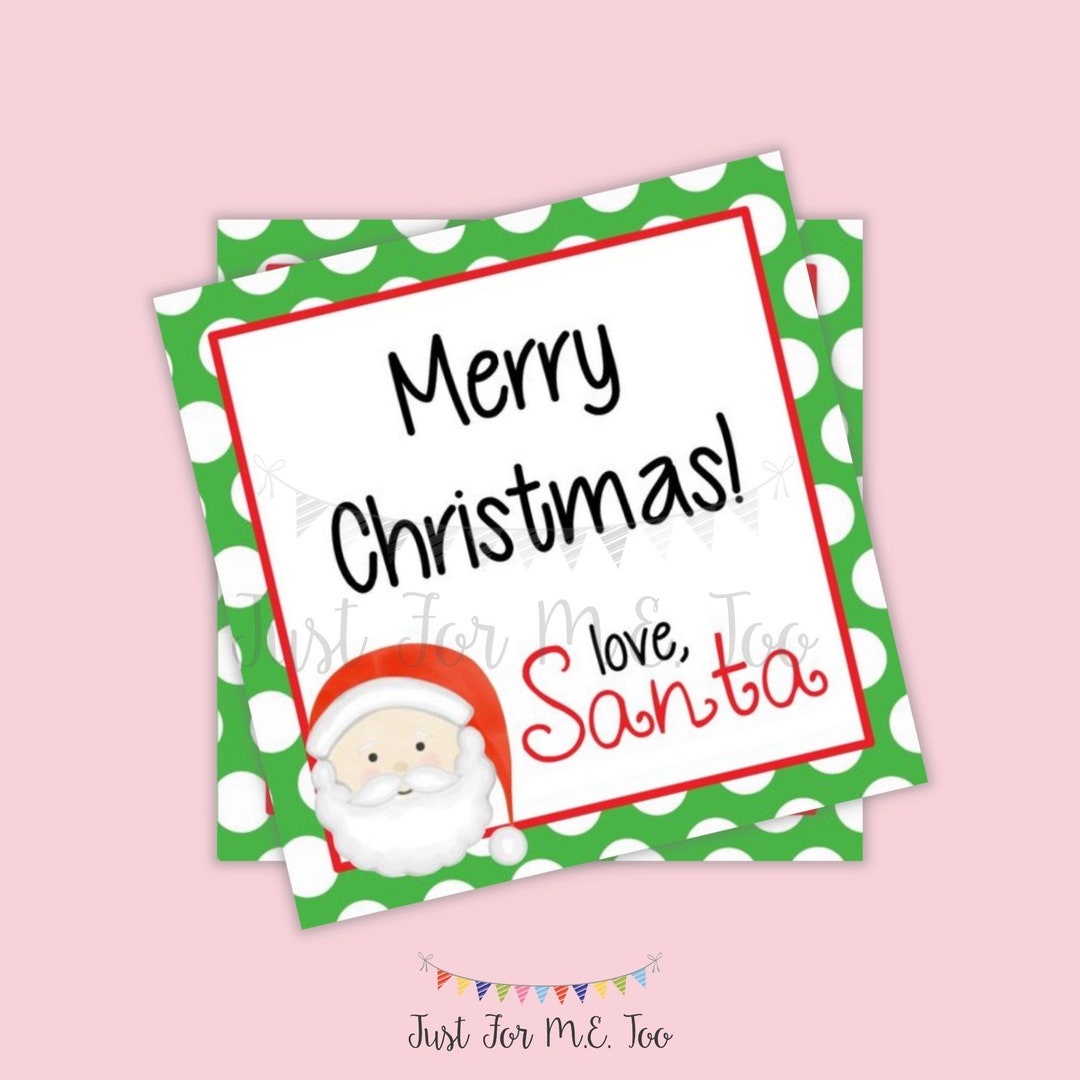 Santa Printable Tags, Instant Download, Christmas Tags, Square Gift ...