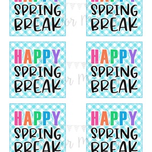 Happy Spring Printable Tag Bundle, Spring Digital Tags, Spring Break ...