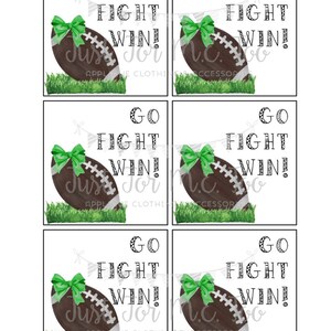 Football Printable Tags, Go Fight Win, Instant Download, School Tags ...
