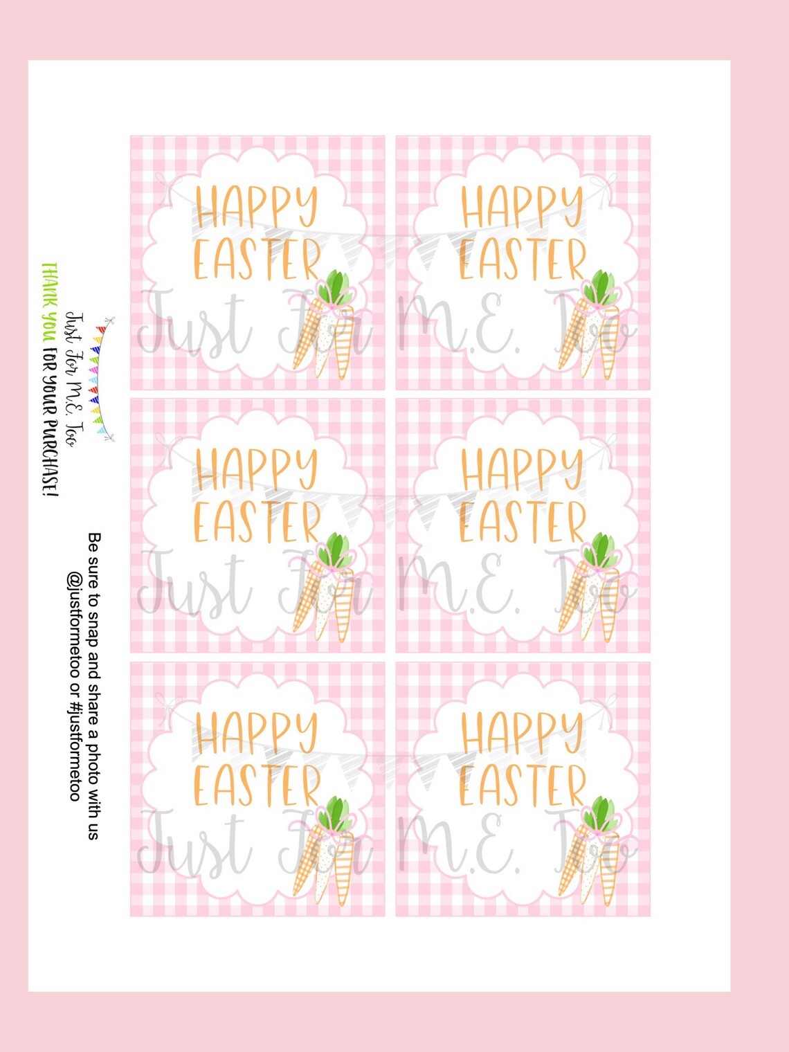 Easter Printable Tags Instant Download Easter Tags Square | Etsy