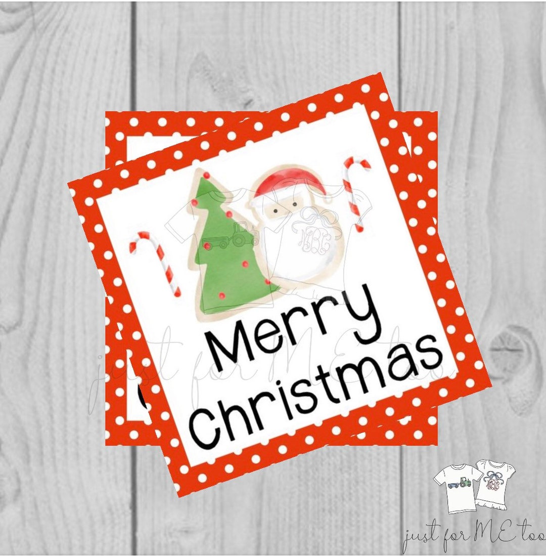 Merry Christmas Cookie Printable Christmas Tag, Cookie Exchange Tag ...