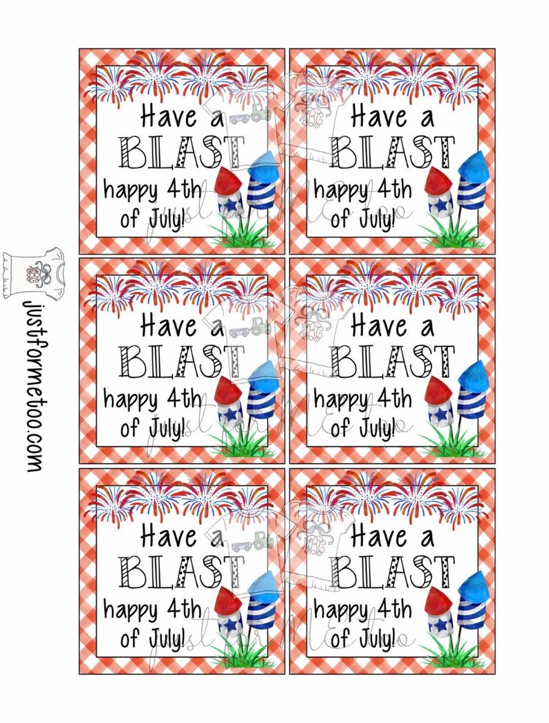 Instant Download Printable 4th of July Tag, Firework Tag, July 4th ...