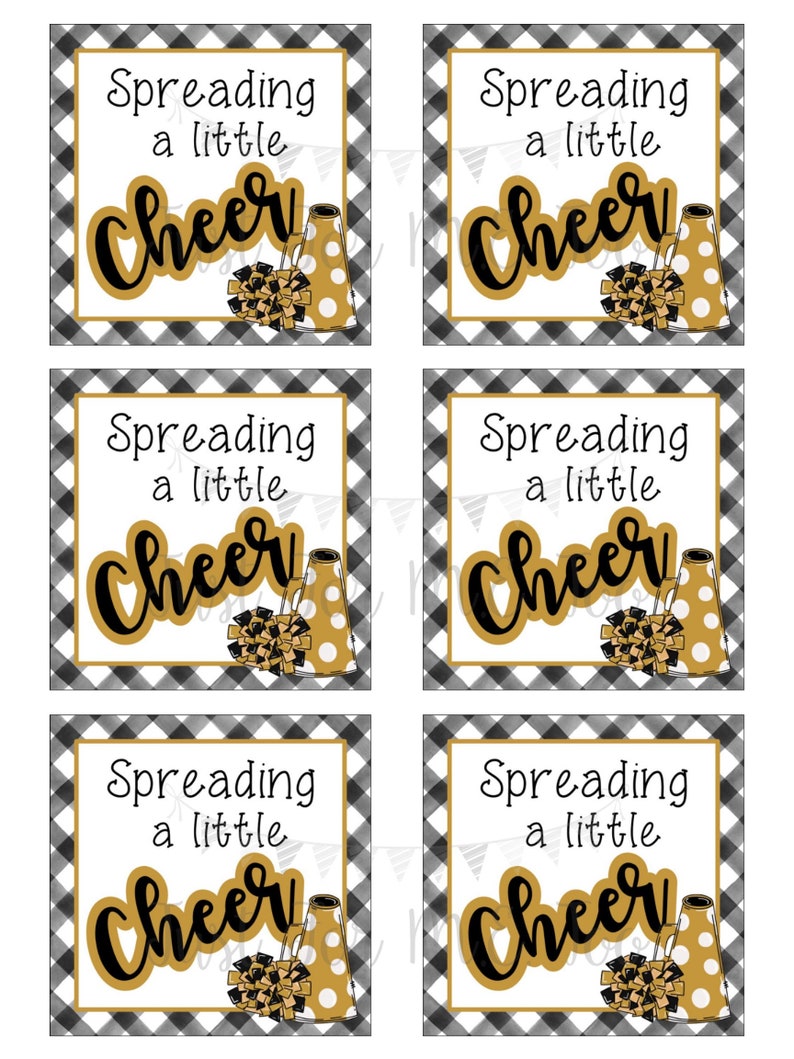 Cheer Printable Tags Spreading a Little Cheer Instant - Etsy
