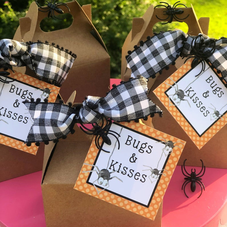 Halloween Printable Tags Instant Download Bugs and Kisses | Etsy