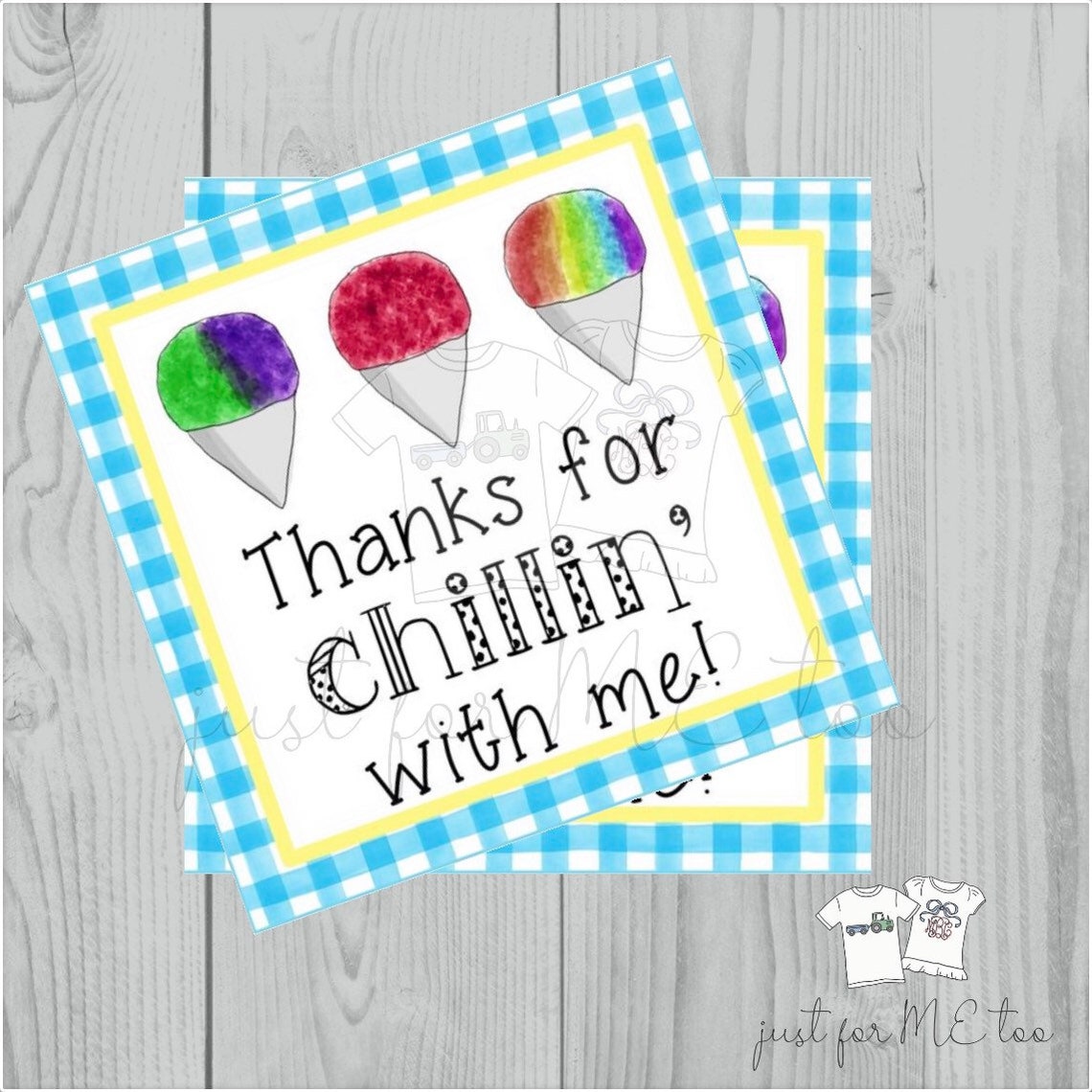 Instant Download Snow Cone Printable Tag Instant Download | Etsy