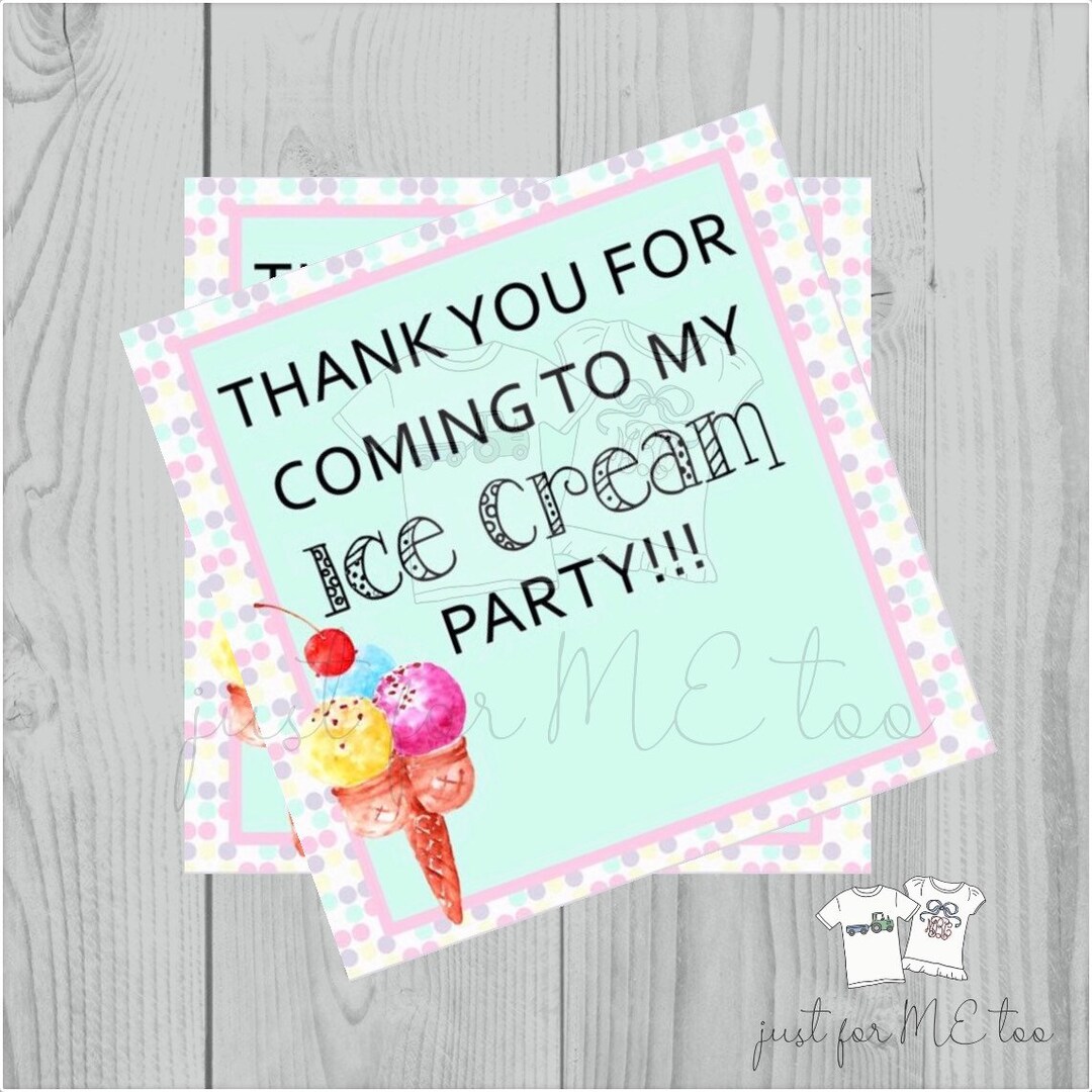 Instant Download Birthday Printable Ice Cream Tag, Instant Download ...