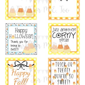 Candy Corn Printable Tags, Instant Download, Fall Tags, Halloween Tags ...