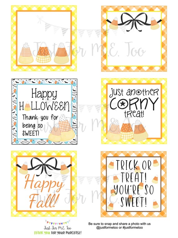 Candy Corn Printable Tags Instant Download Fall Tags - Etsy
