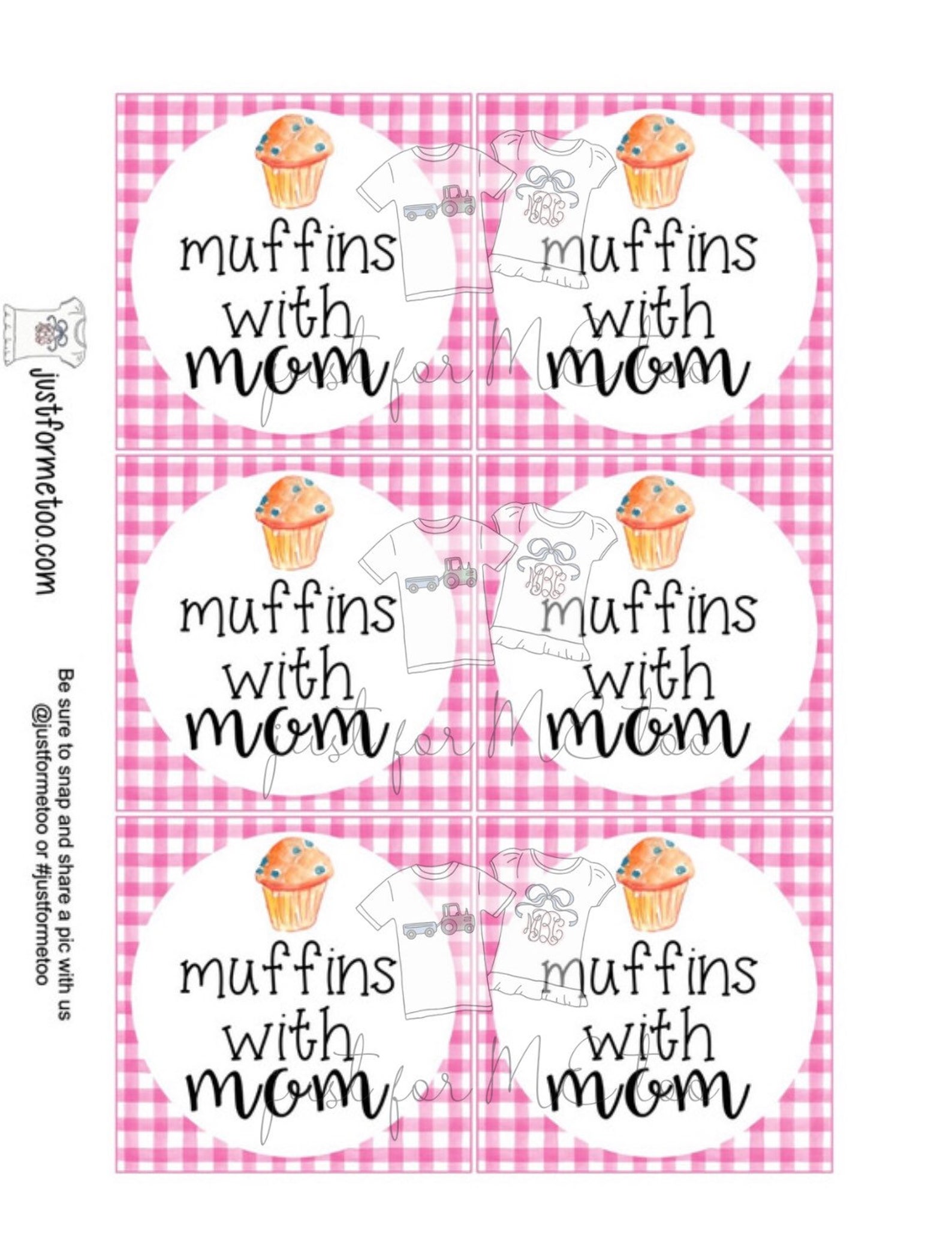 Printable Tags Instant Download Mom Tags Square Gift Tags | Etsy