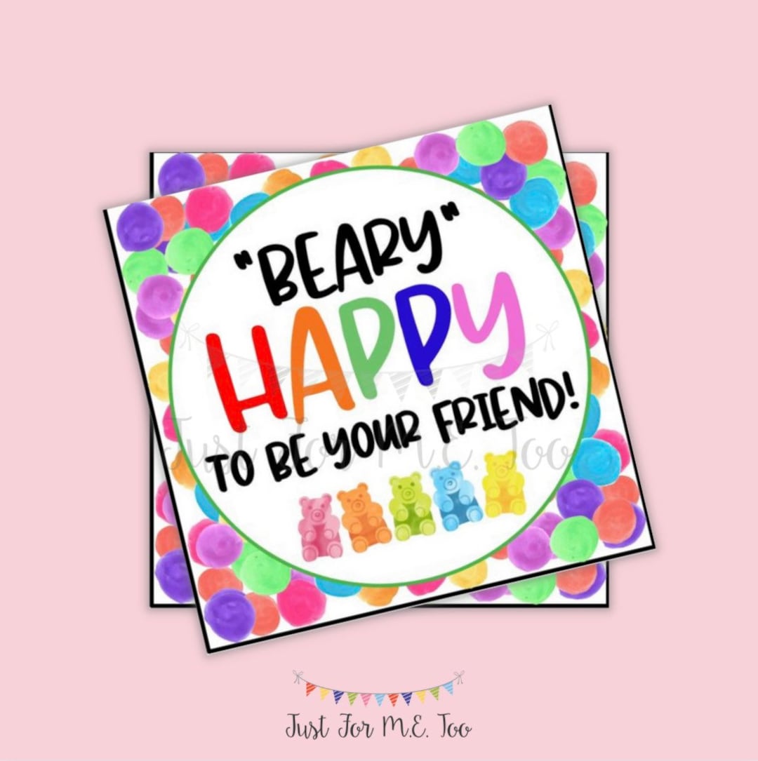 Beary Happy Printable Tags, Instant Download, Bear Tags, Classroom ...