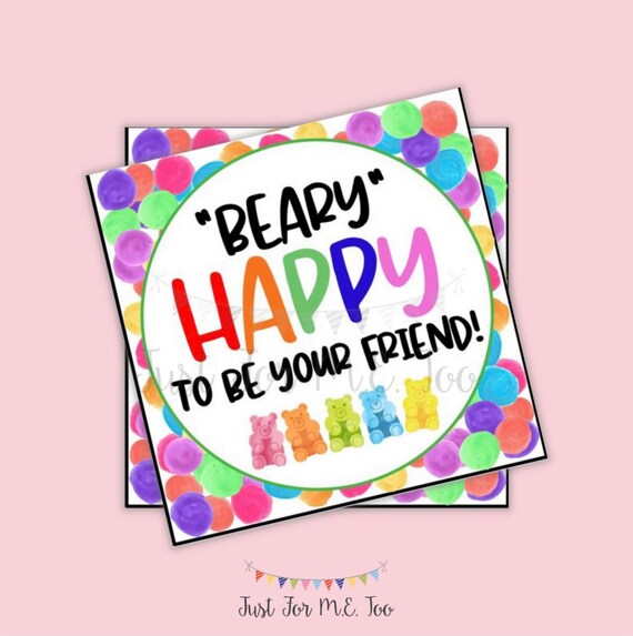 Beary Happy Printable Tags Instant Download Bear Tags - Etsy