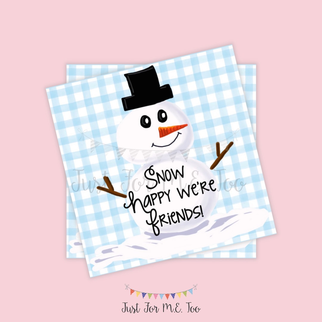Snowman Printable Tags, Instant Download, Winter Tags, Square Gift Tags ...
