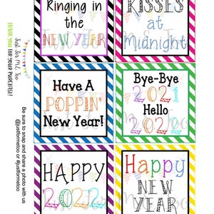 Happy New Year Printable Tag, Instant Download, Gift Tag, 2022 Gift Tag ...