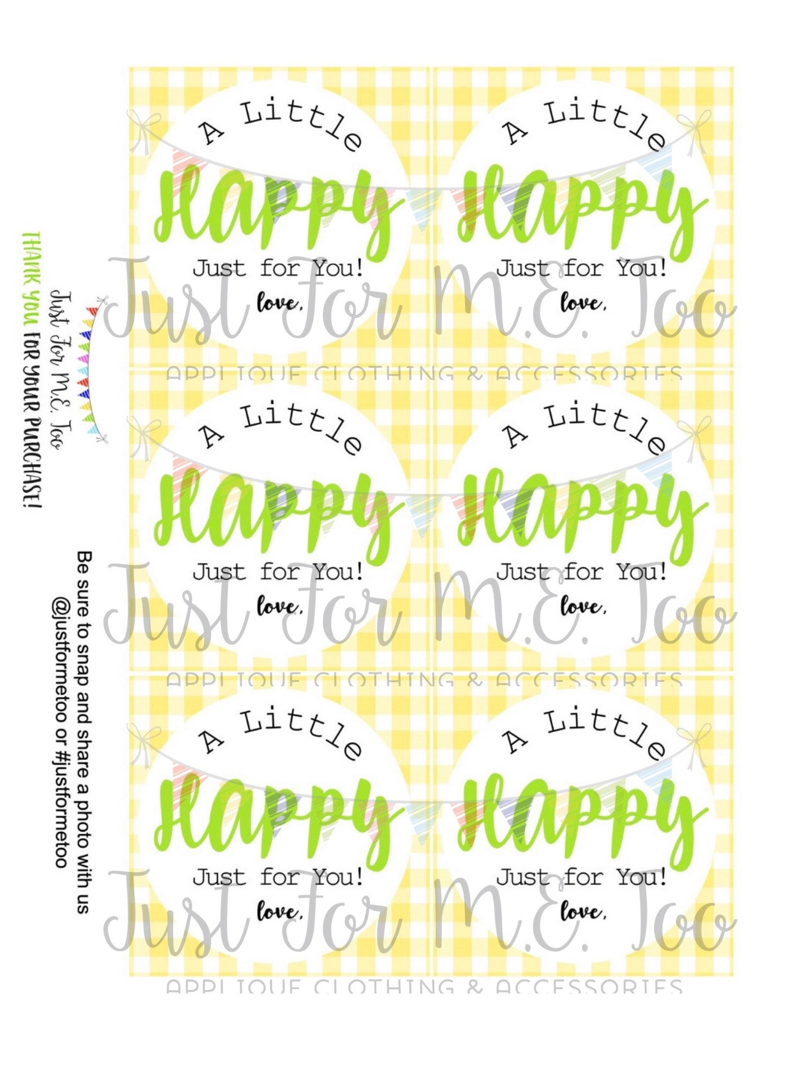 Happy Printable Tags Instant Download Friend Tags Square - Etsy