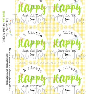 Happy Printable Tags, Instant Download, Friend Tags, Square Gift Tags ...