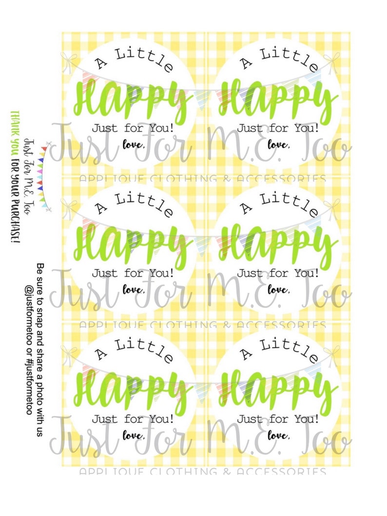 Happy Printable Tags Instant Download Friend Tags Square - Etsy